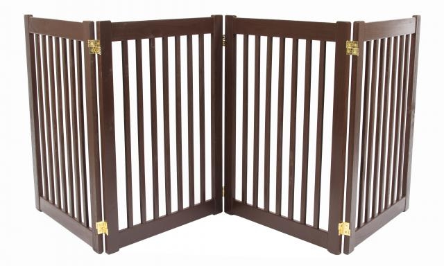 Freestanding Highlander 4 Panel Wood 32 Inch EZ Mahogany Gate (32H, 72W ...